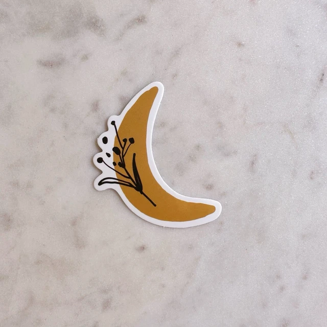 Kira Sticker With Gold Crescent Moon With Branch Water Resistant Vinyl ...