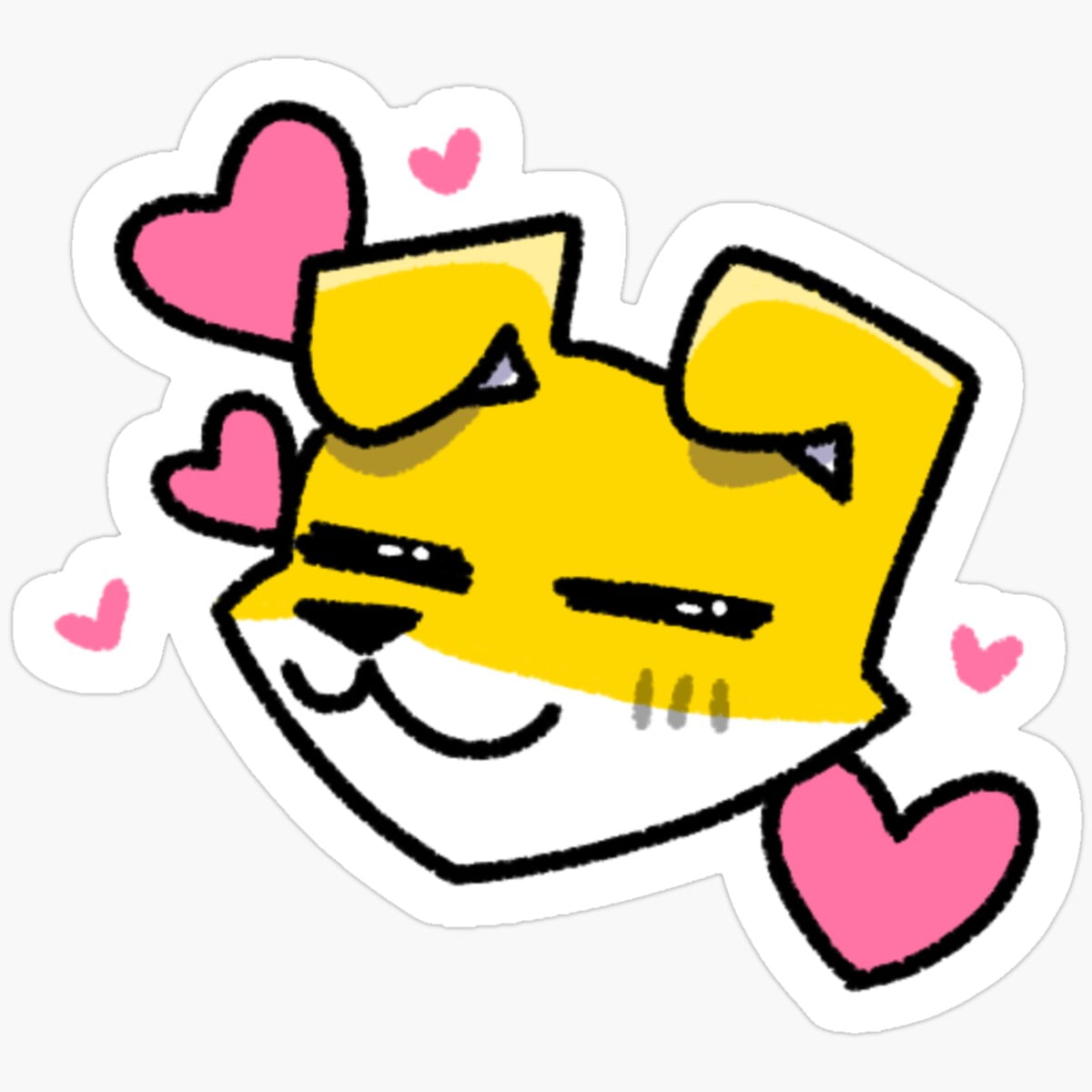 Kira Sticker - Golden Shiba Love Hearts Sticker, Funny Waterproof Decal ...