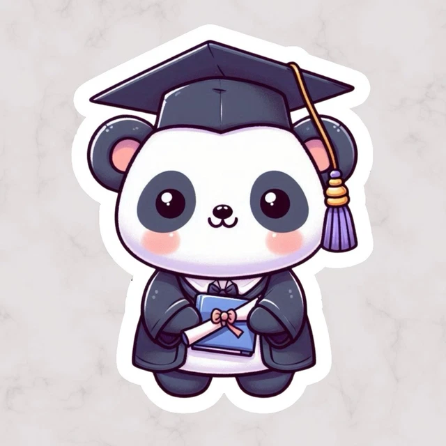 Kira Sticker With Graduation Cute Panda Graduate, Class Of 2025 Glossy ...