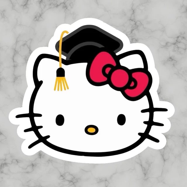 Kira Sticker With Graduation Kitty Cat, Graduate, Class Of 2025 Hello ...