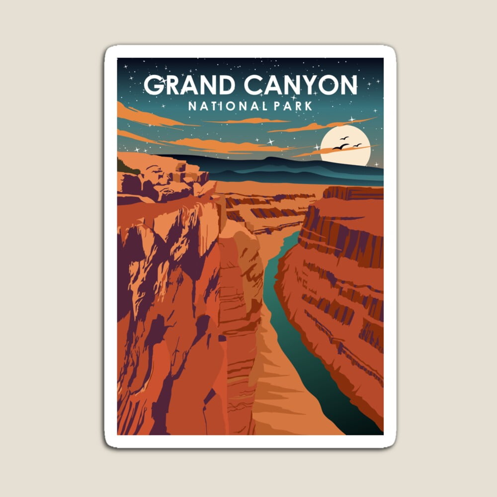 Kira Sticker With Grand Canyon National Park At Night Vintage Minimal ...