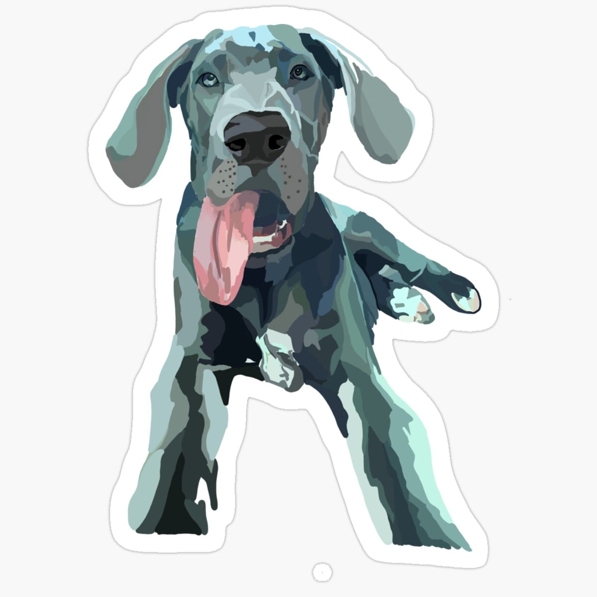 Kira Sticker - Great Dane Sticker, Funny Waterproof Decal For Pet ...