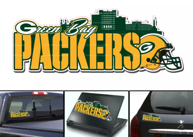 Kira Sticker With Green Bay Green Bay Football Team Decal Skyline Car ...