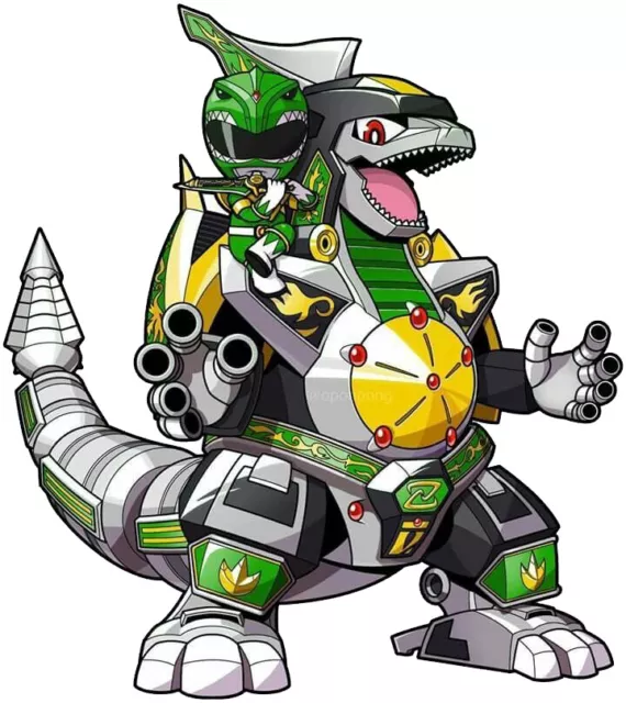 Kira Sticker With Green Mighty Morphin Power Rangers Dinozords ...