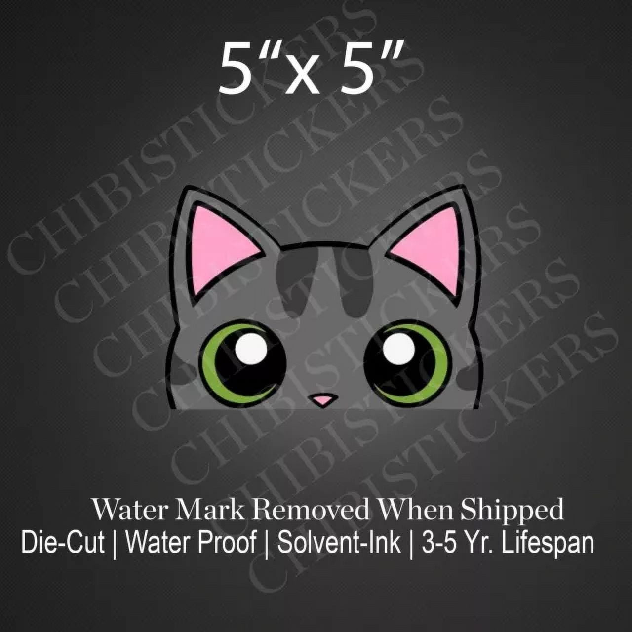 Kira Sticker With Grey Tabby Cat Kitten Kittyanime Kawaii Peeker Cute ...