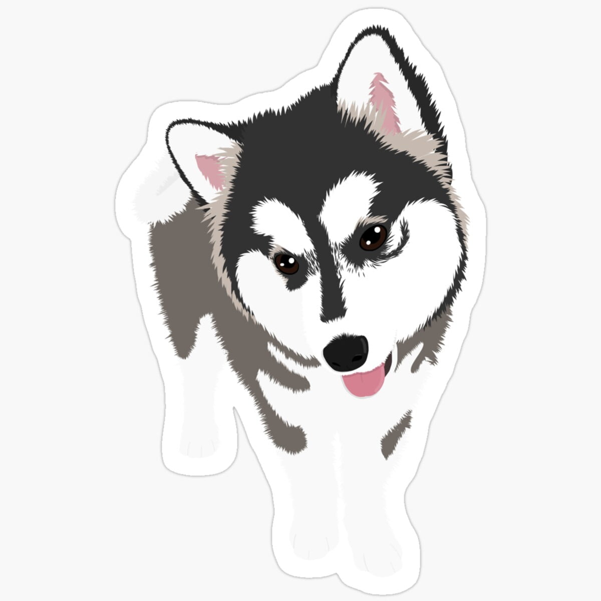 Kira Sticker - Grey The Pomsky Sticker, Funny Waterproof Decal For Pet ...