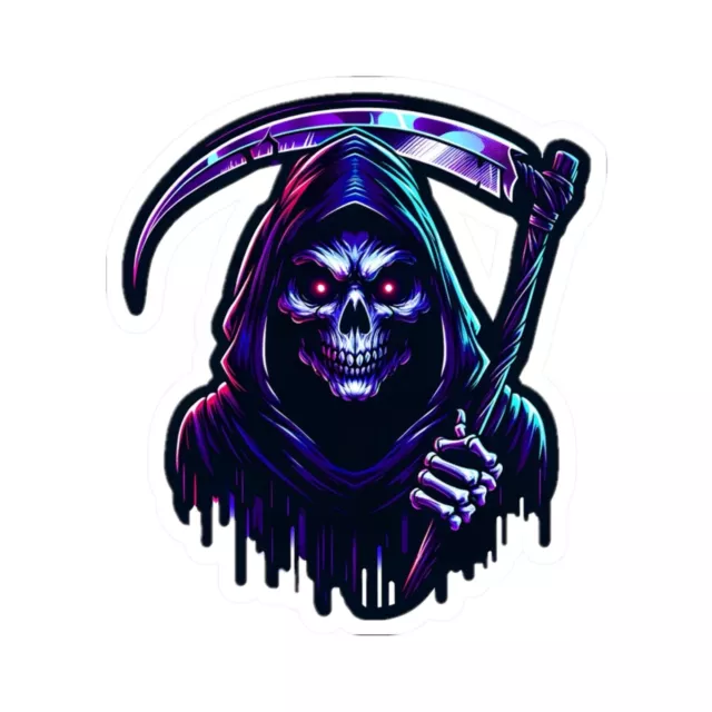 Kira Sticker With Grim Reaper Aesthetic Bold Gothic Futuristic Artwork ...