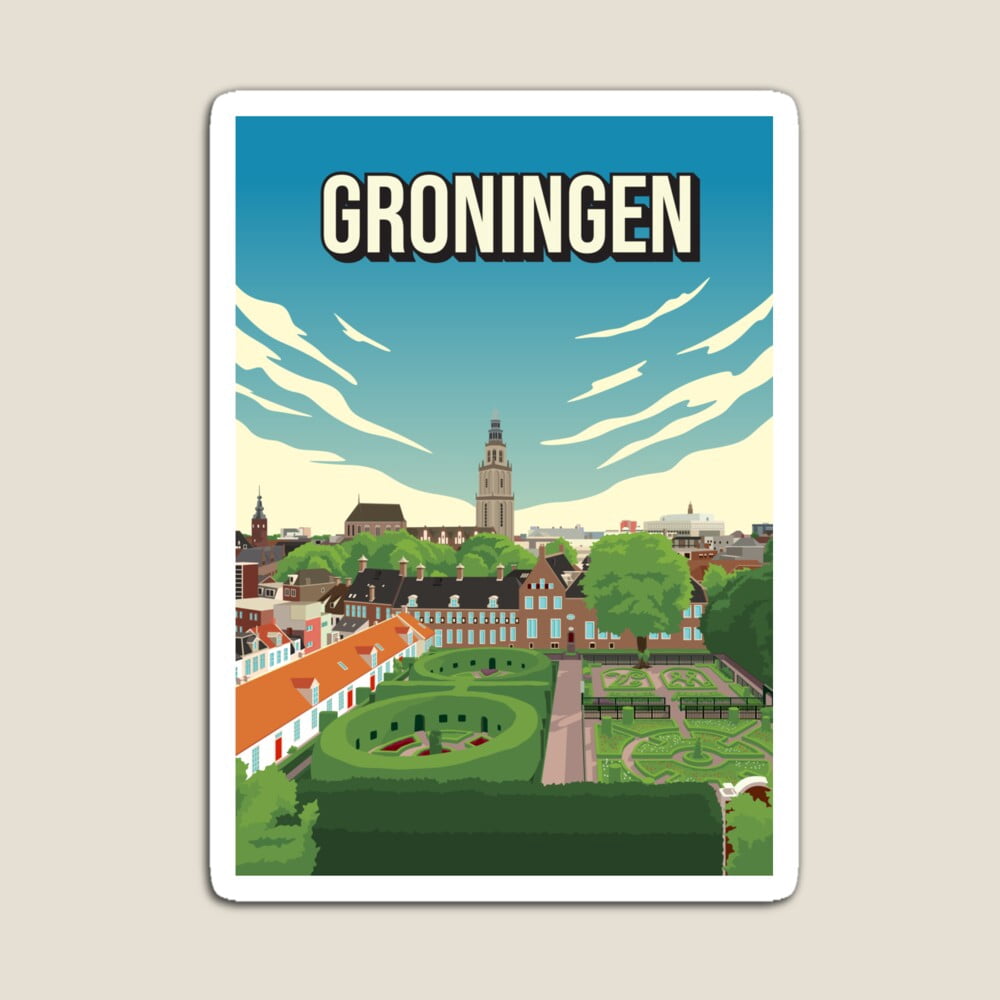 Kira Sticker With Groningen Skyline Cityscape Travel Art Decorative ...