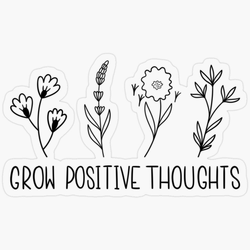 Kira Sticker With Grow Positive Thoughts, Growth Mindset, Growth, Plant ...