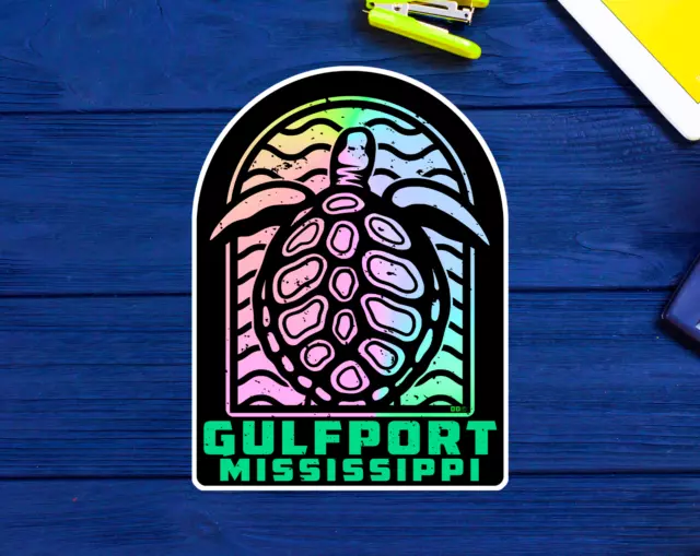 Kira Sticker With Gulfport Mississippi Decal Sea Turtle Ms Decorative ...