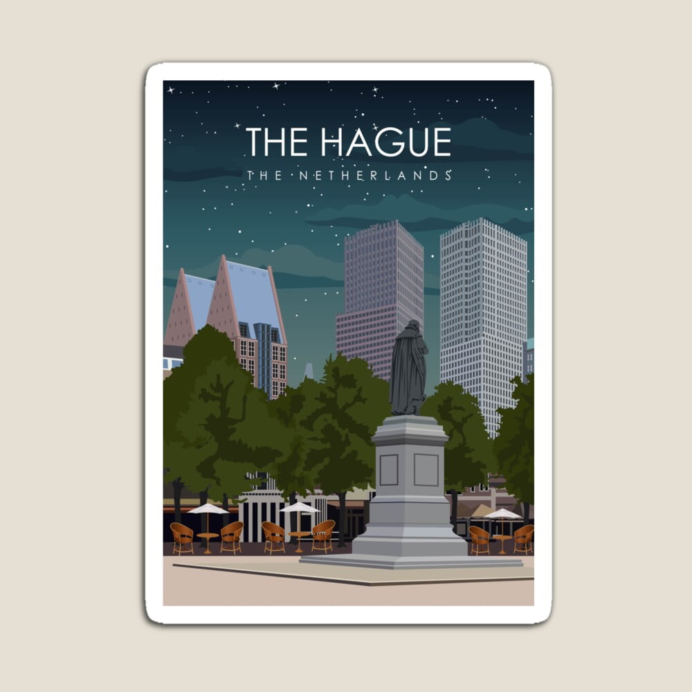 Kira Sticker With The Hague The Netherlands Vintage Minimal City Travel ...