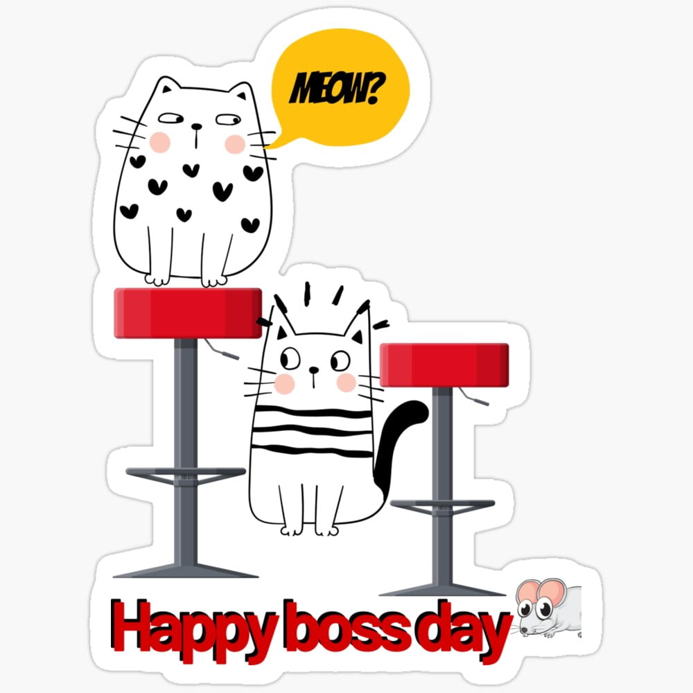 Kira Sticker - Happy Boss Day With Cats Gift For You - Phone Stickers ...