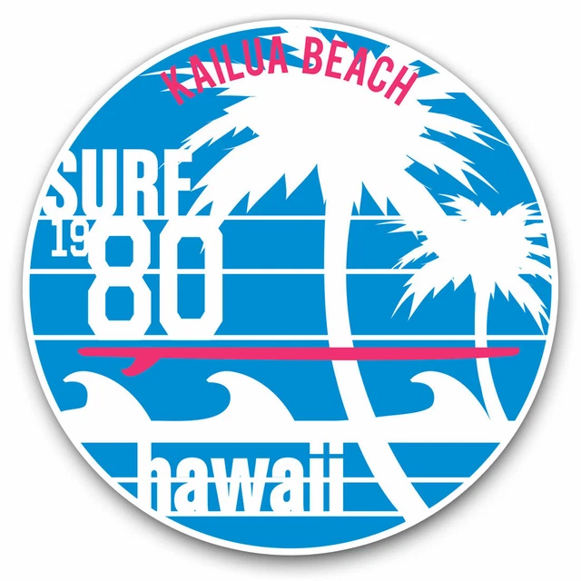 Kira Sticker With Hawaii Kailua Beach Surf Blue Cool Gift Decorative ...