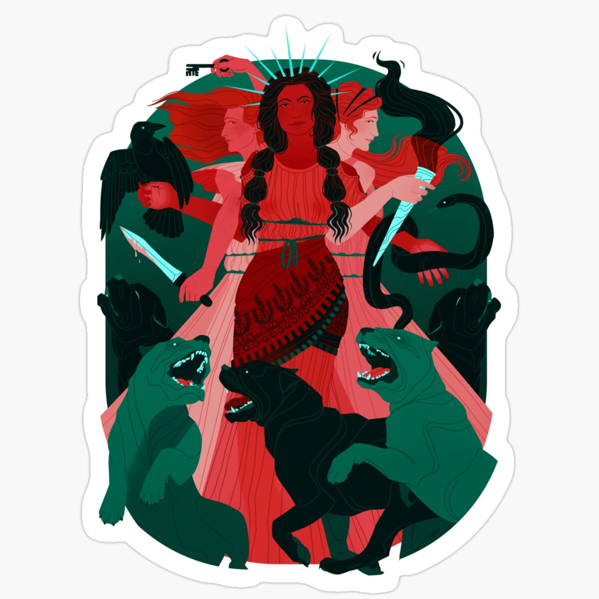 Kira Sticker - Hecate Sticker, Funny Waterproof Decal For Pet Lovers ...