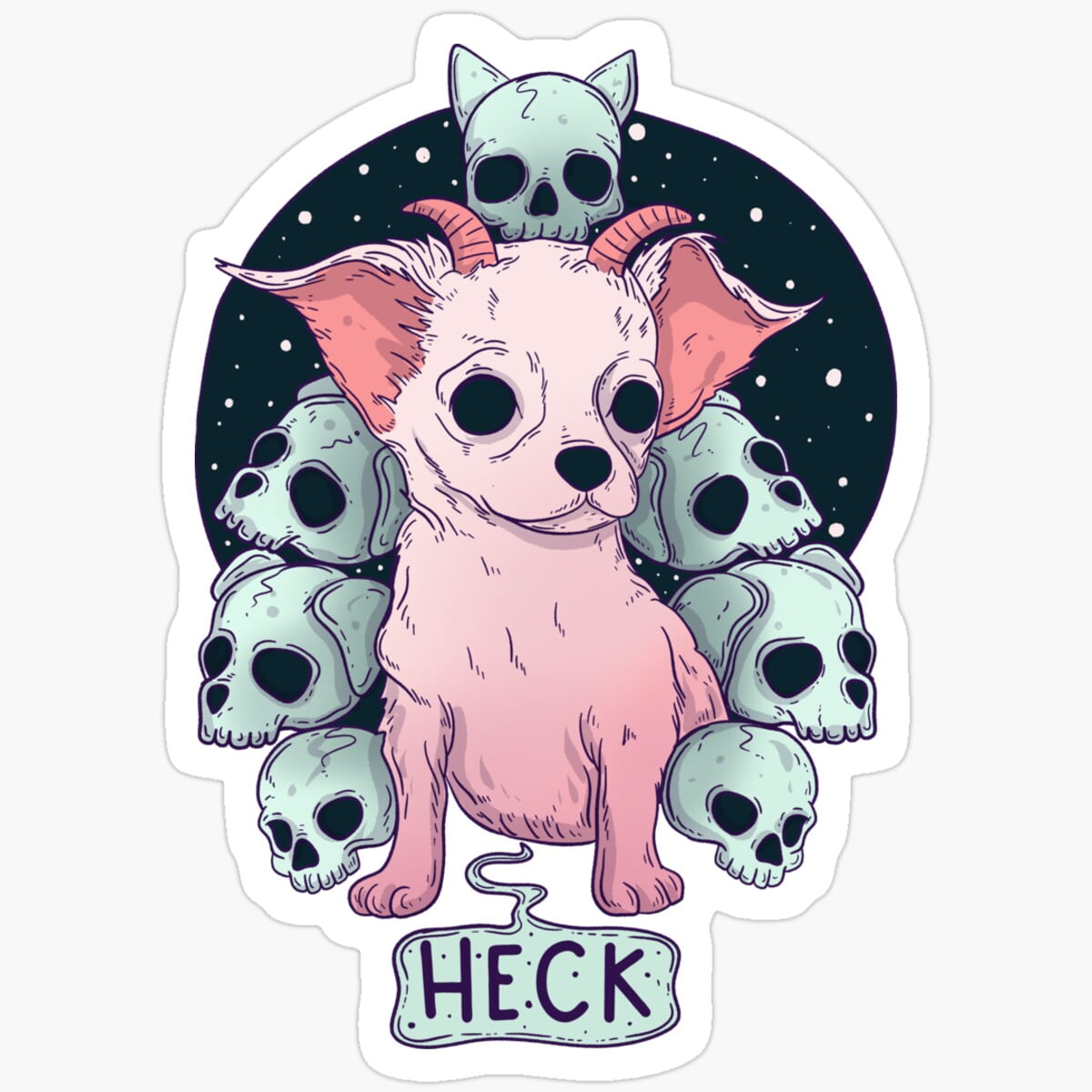Kira Sticker - Heck Yeah Little Demon Dog Sticker, Funny Waterproof ...