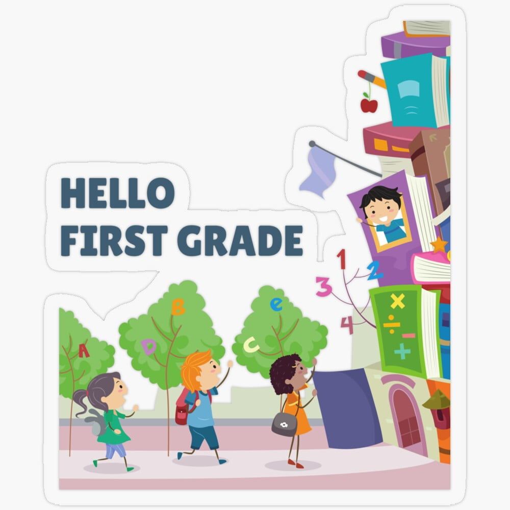 Kira Sticker With Hello First Grade - Kids Back To School Decorative ...