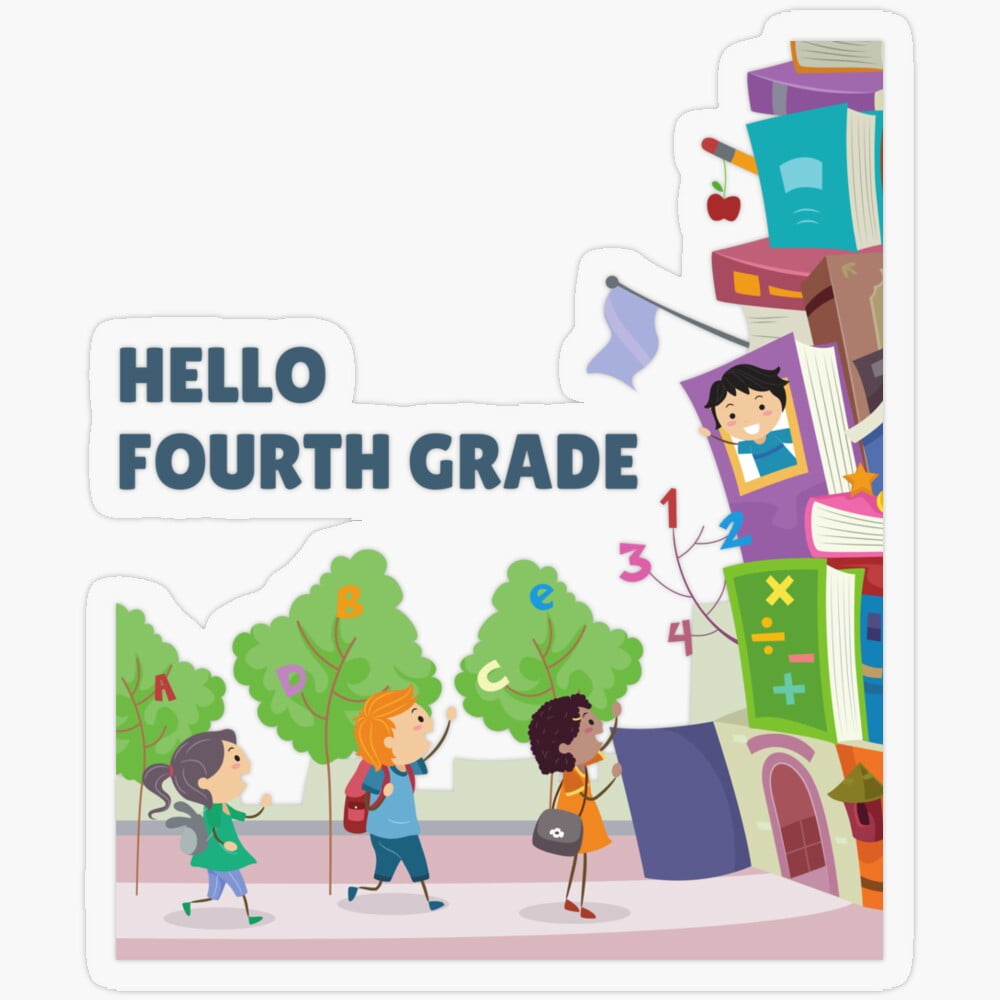 Kira Sticker With Hello Fourth Grade - Kids Back To School Decorative ...
