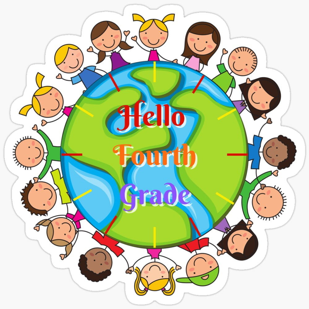 Kira Sticker With Hello Fourth Grade World - Kids Back To School ...