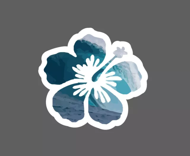 Kira Sticker With Hibiscus Flower Ocean Wave Waterproof Decorative ...