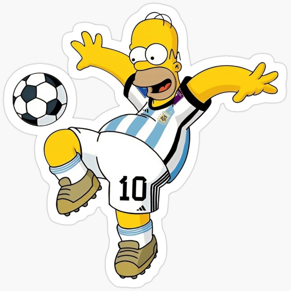Kira Sticker - Homer Footballer - Phone Stickers, Waterproof Decals ...