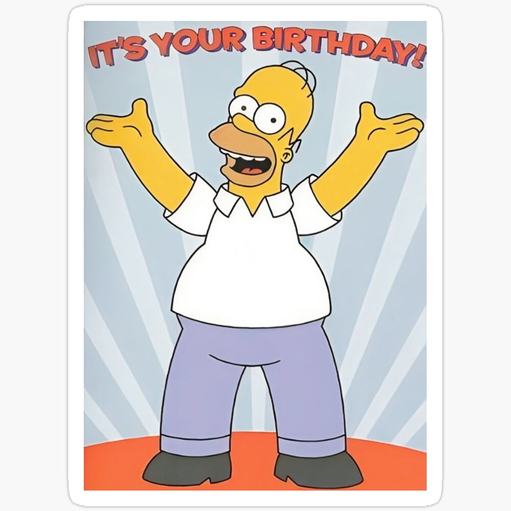 Kira Sticker - Homer- Happy Birthday - Phone Stickers, Waterproof ...
