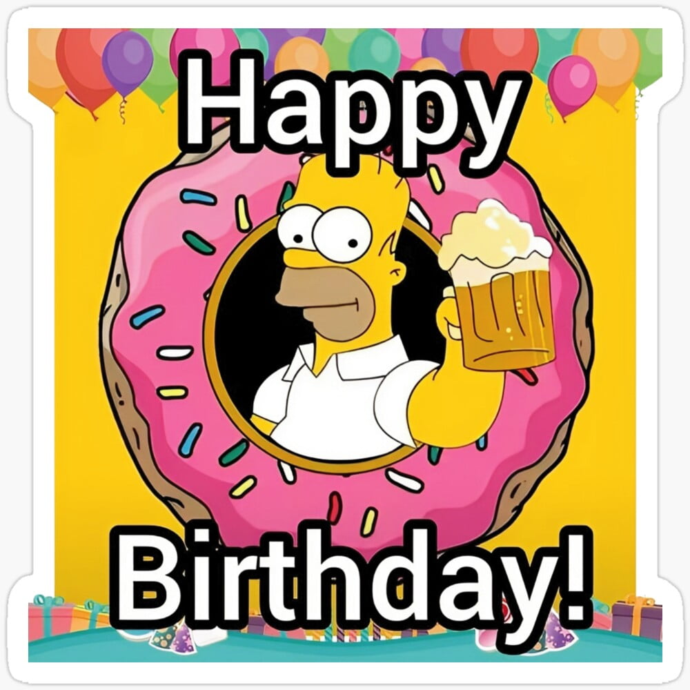 Kira Sticker - Homer- Happy Birthday - Phone Stickers, Waterproof ...