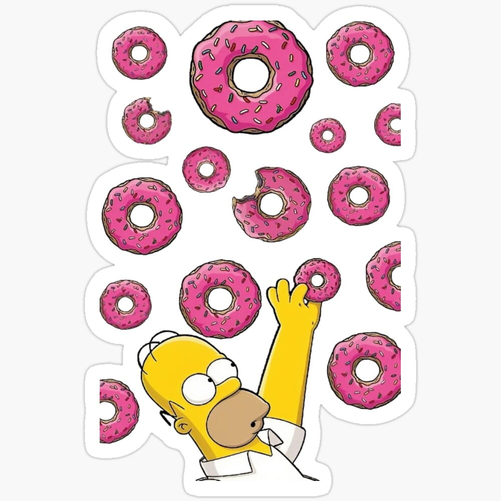 Kira Sticker - Homer With Donuts - Phone Stickers, Waterproof Decals ...