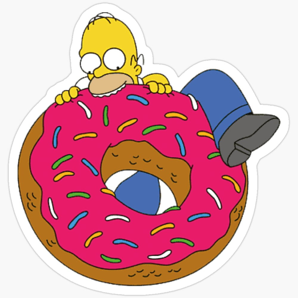 Kira Sticker - Homer With Giant Donut - Phone Stickers, Waterproof ...