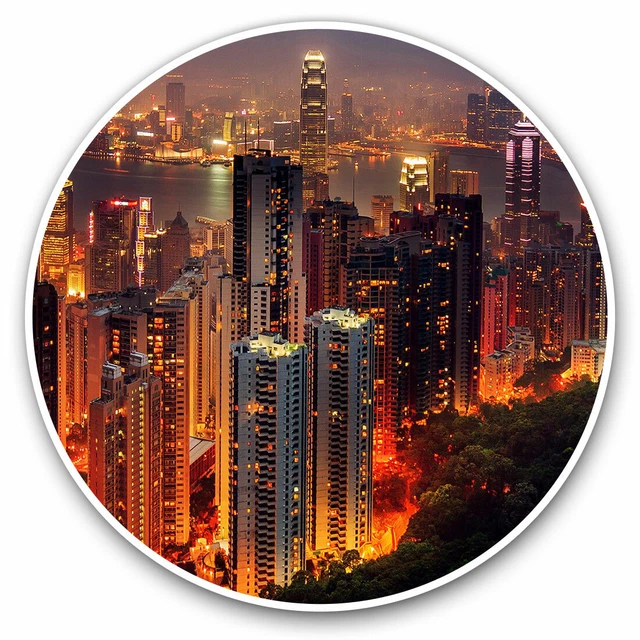 Kira Sticker With Hong Kong City Buildings Nightlife Cool Gift ...