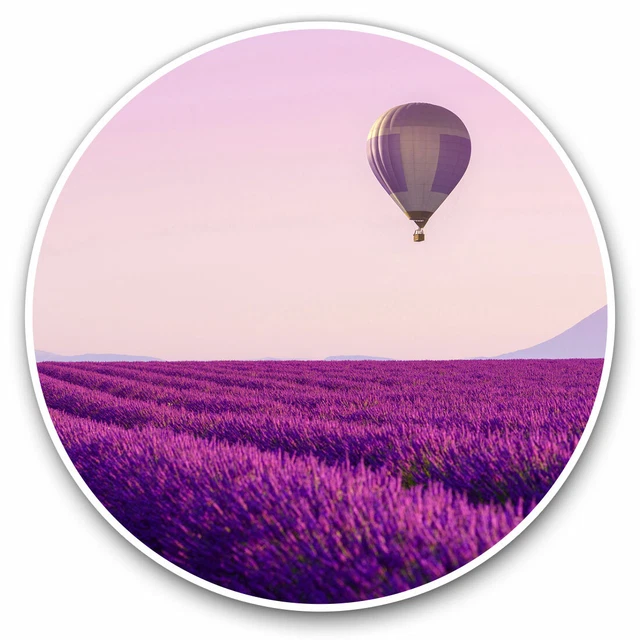 Kira Sticker With Hot Air Balloon Lavender Fields Cool Gift Decorative ...