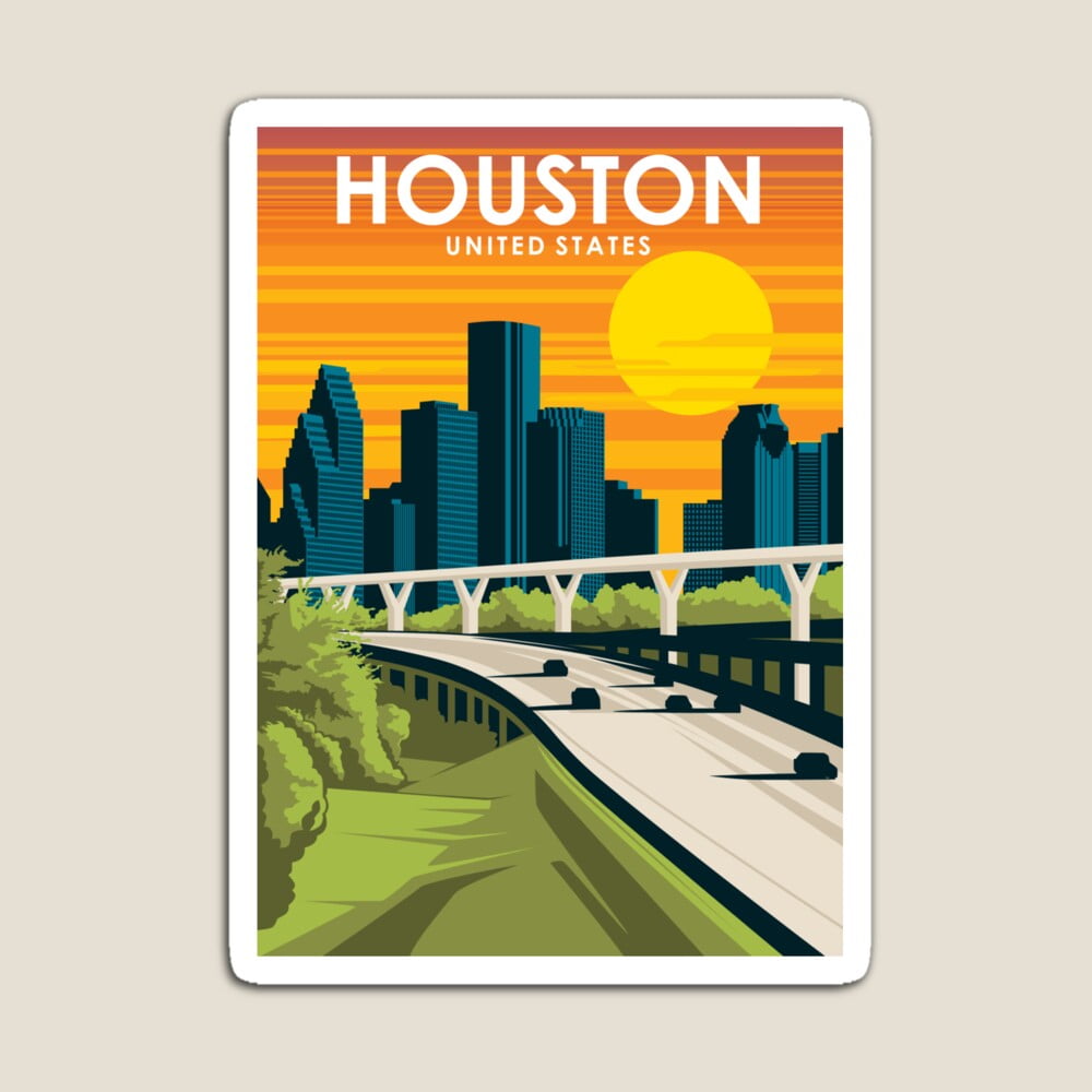 Kira Sticker With Houston Texas United States Vintage Minimal City ...