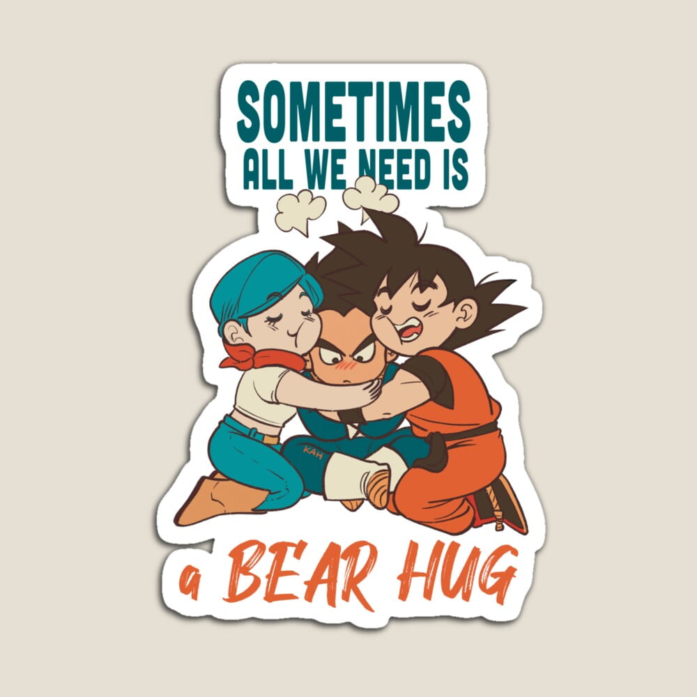 Kira Sticker With A Hug - Dr@G0N B@Ll Z With G0Ku, Bulma And Vegeta ...