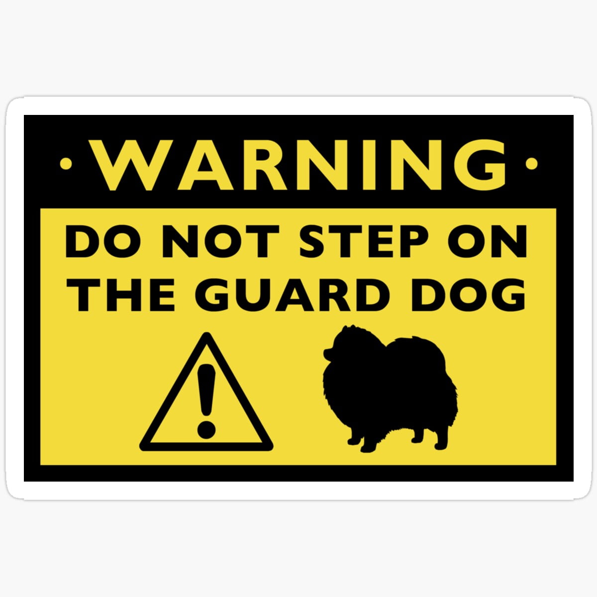 Kira Sticker - Humorous Pomeranian Guard Dog Warning Sticker, Funny ...