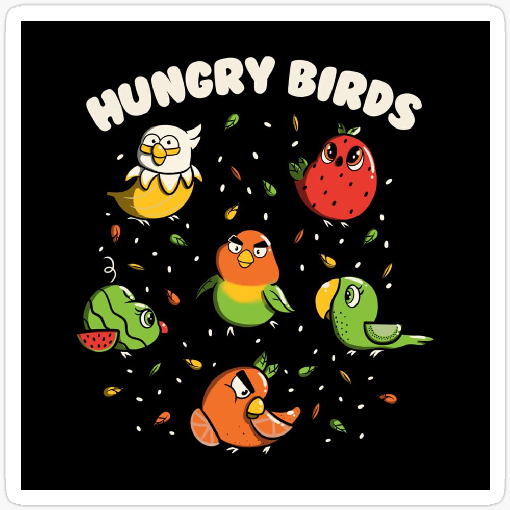 Kira Sticker - Hungry Birds Fruit Parrots Perfect Gift for everyone ...