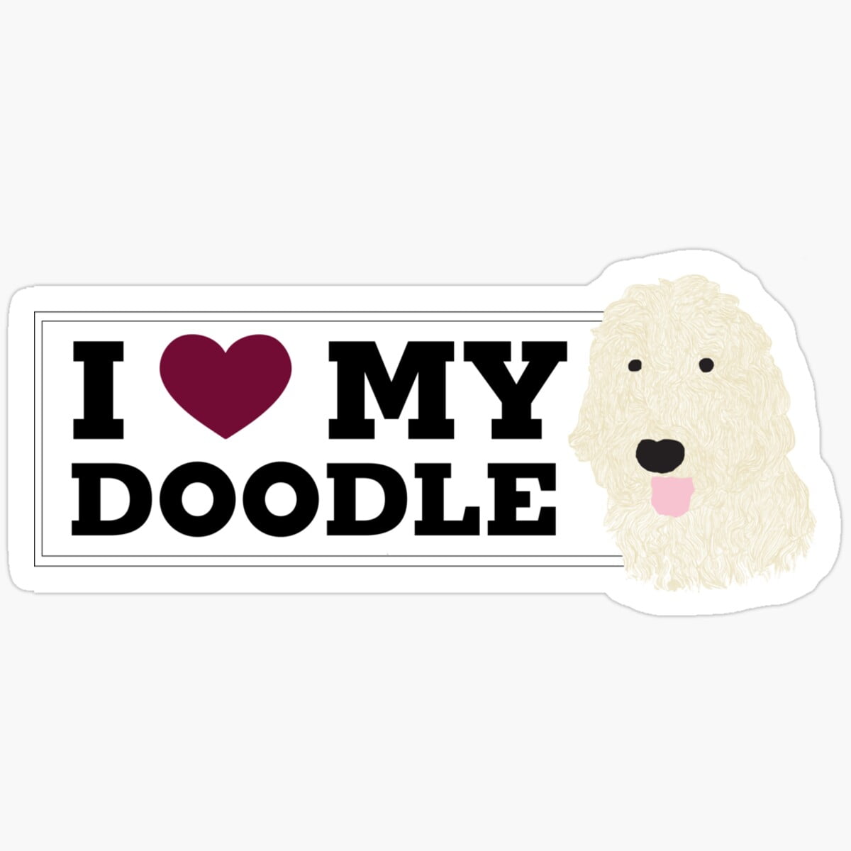 Kira Sticker - I Love My Golden Doodle Sticker, Funny Waterproof Decal ...