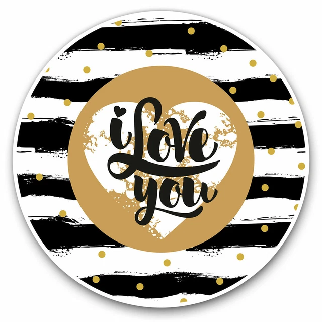 Kira Sticker With I Love You Heart Polka Dot Art Deco Cool Gift ...