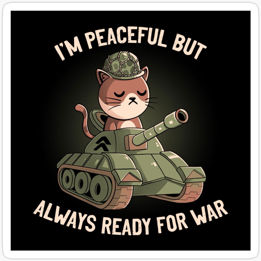 Kira Sticker - I'M Peaceful But Always Ready For War Sticker - Walmart.com