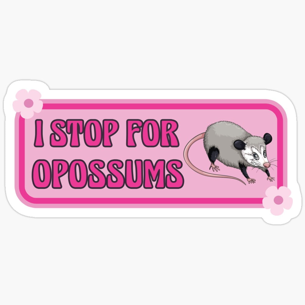 Kira Sticker With I Stop For Opossums Cute Opossum Lover Cute Bumper ...