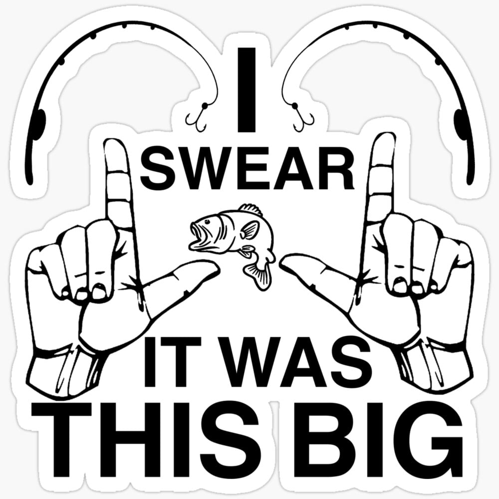 Kira Sticker - I Swear It Was This Big Fishing Fisherman Beach Ocean ...