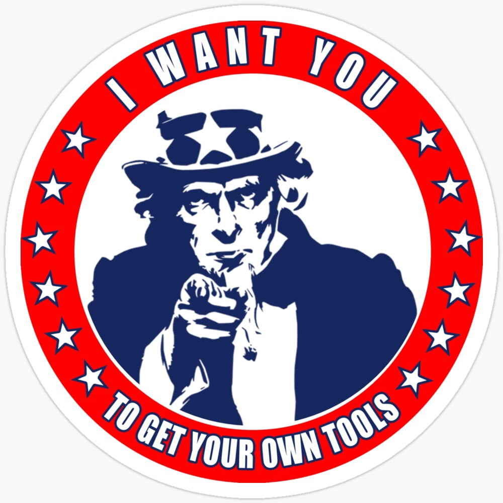 Kira Sticker - I Want You - To Get Your Own Tools - Uncle Sam Gift For ...