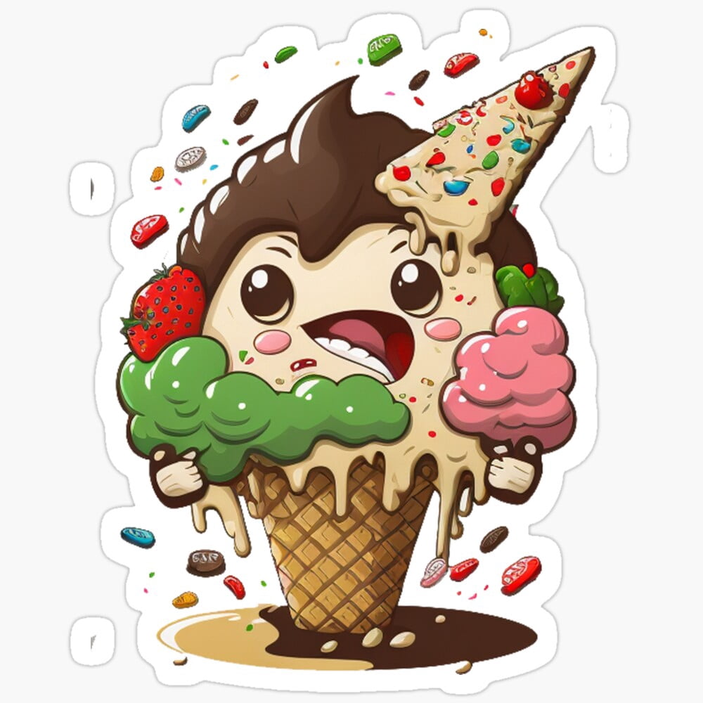Kira Sticker - Ice Cream Cute Sticker - Walmart.com