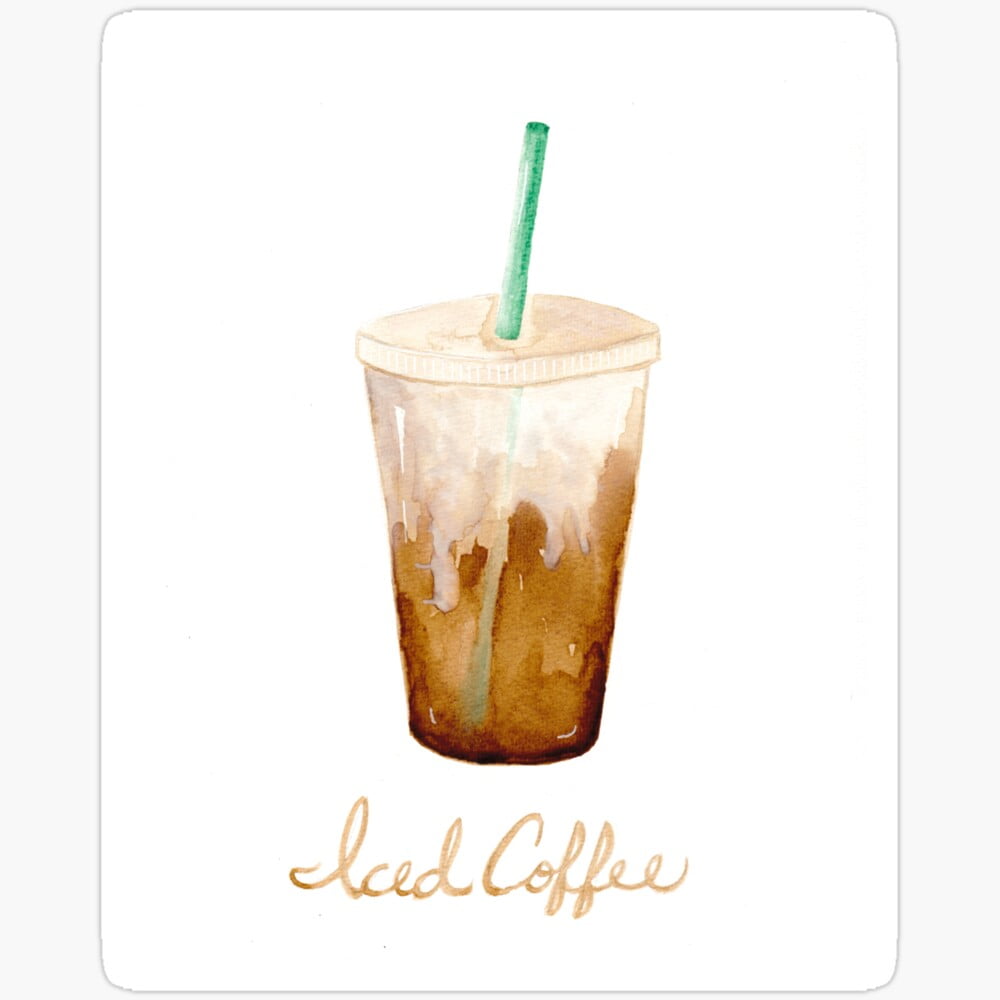 Kira Sticker - Iced Coffee - Phone Stickers, Waterproof Decals Water ...