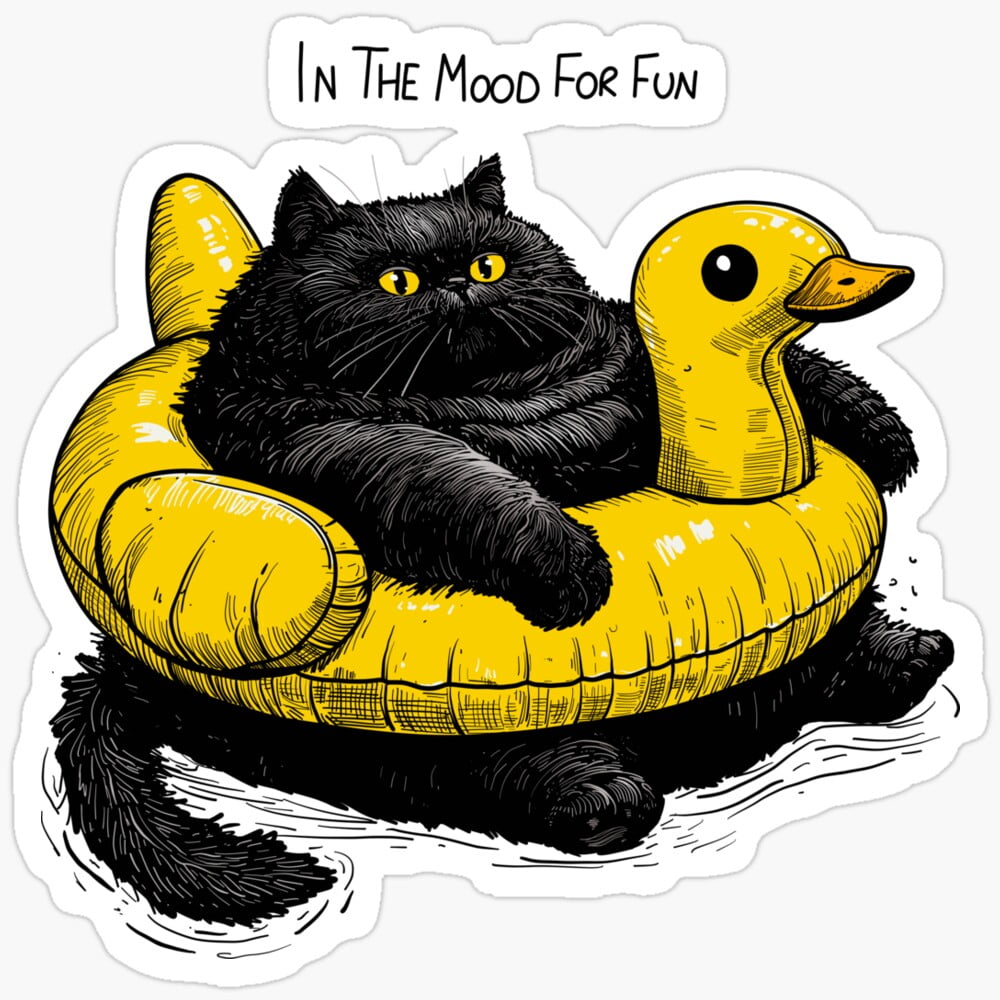 Kira Sticker - In The Mood For Fun Cat - Phone Stickers, Waterproof ...