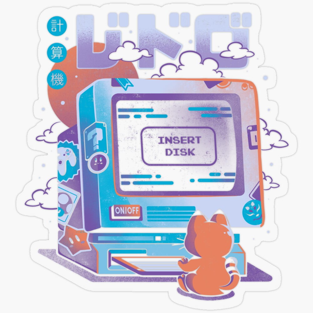 Kira Sticker With Insert Disk - Cute Geek Nerd Cat Gift Decorative ...