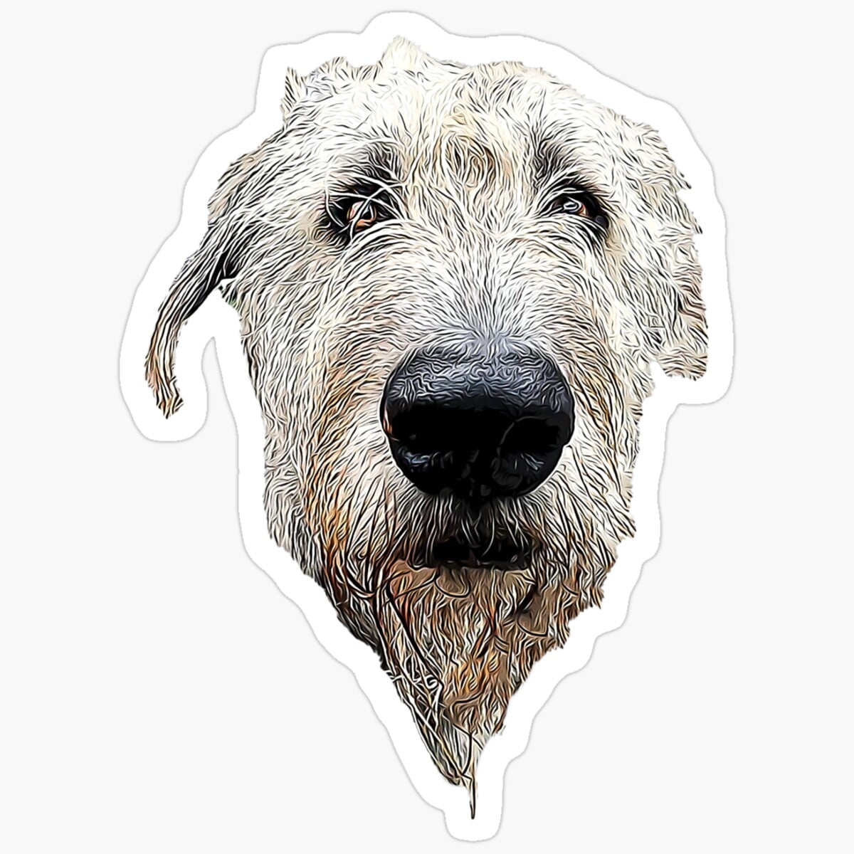 Kira Sticker - Irish Wolfhound Dog Art Sticker, Funny Waterproof Decal ...