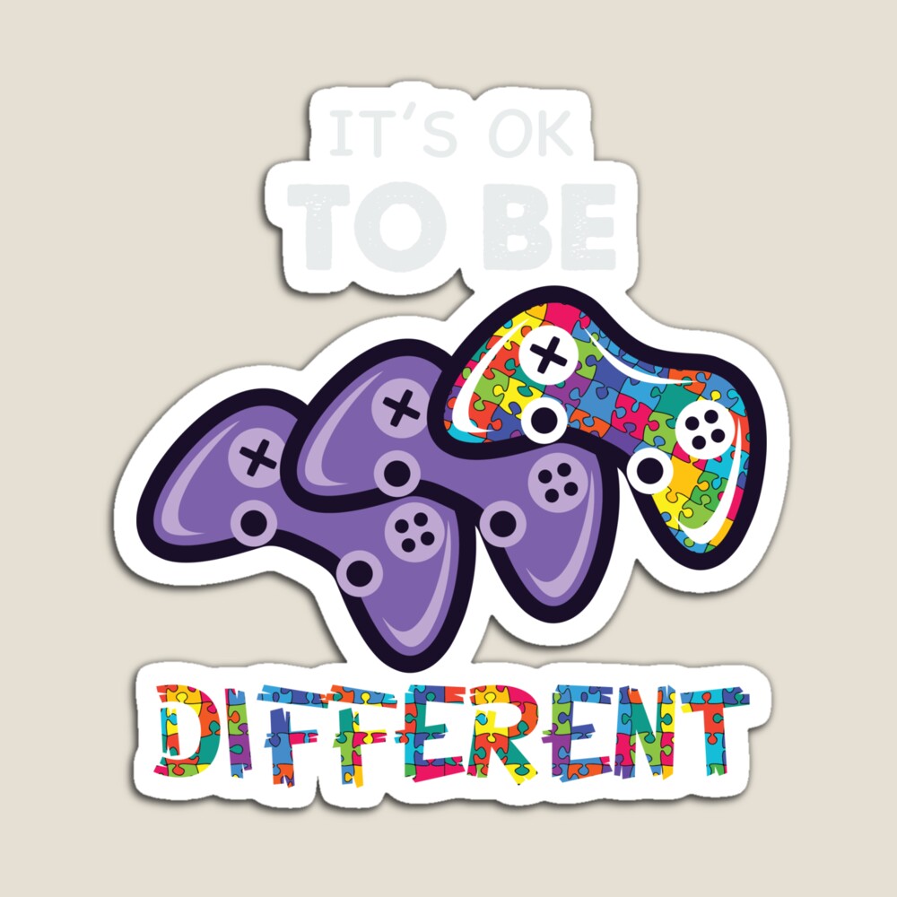 Kira Sticker With It’S Okay To Be Different Autism Gamer Sticker ...