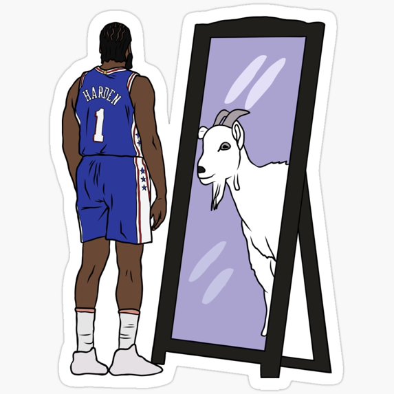 Kira Sticker - James Harden Mirror Goat Sticker - Single, Trio, Or ...