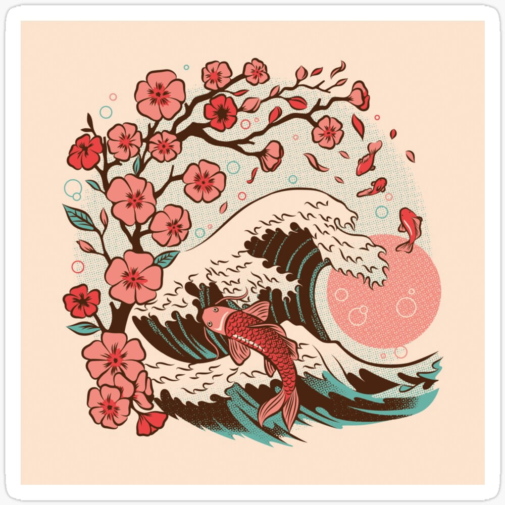 Kira Sticker - Japanese Anime Koi Flower Sticker - Walmart.com