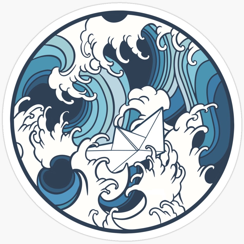 Kira Sticker - Japanese Style Sea Origami Boat - Phone Stickers ...