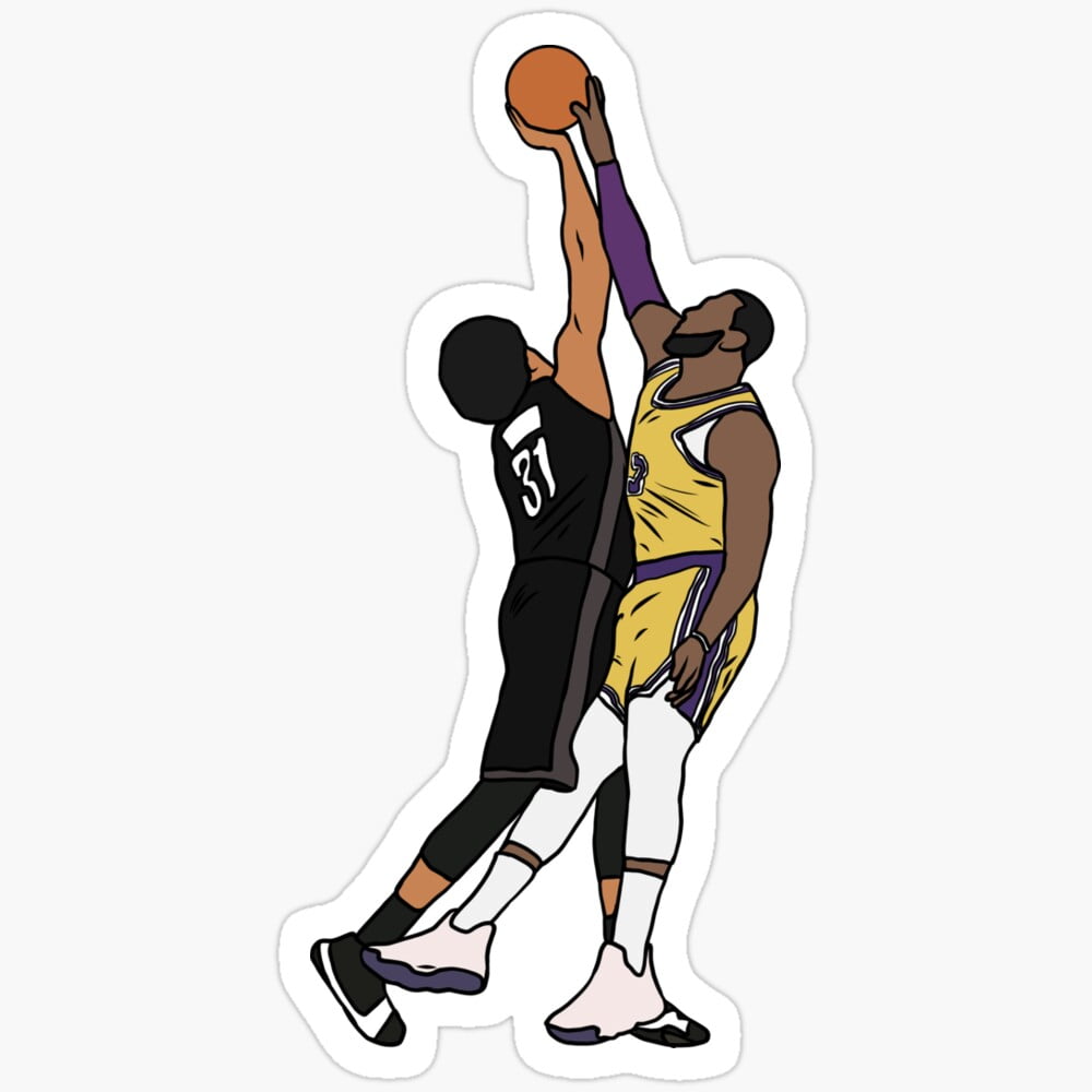 Kira Sticker - Jarrett Allen Blocks Lebron James Sticker - Single, Trio ...